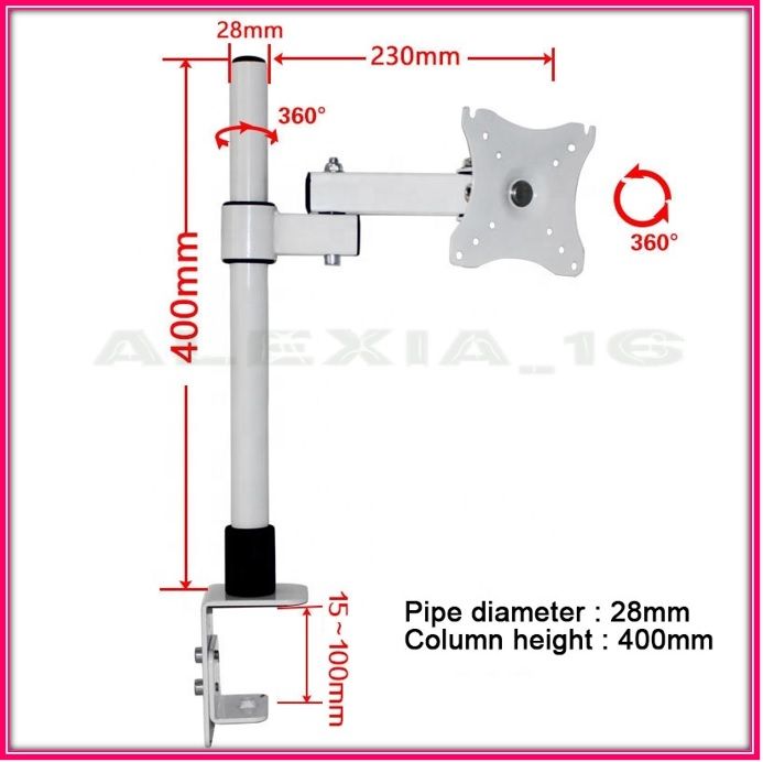 Single Monitor Bracket Mount White C-clamp and Grommet | Lazada PH