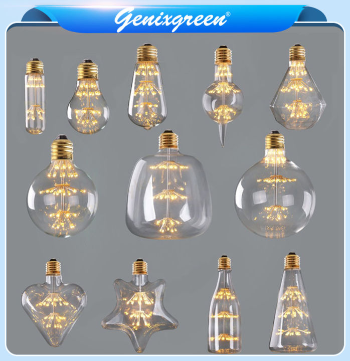 Vintage Starry Sky Led Filament Bulb 3W E27 Light Bulb NON DIMMABLE ...