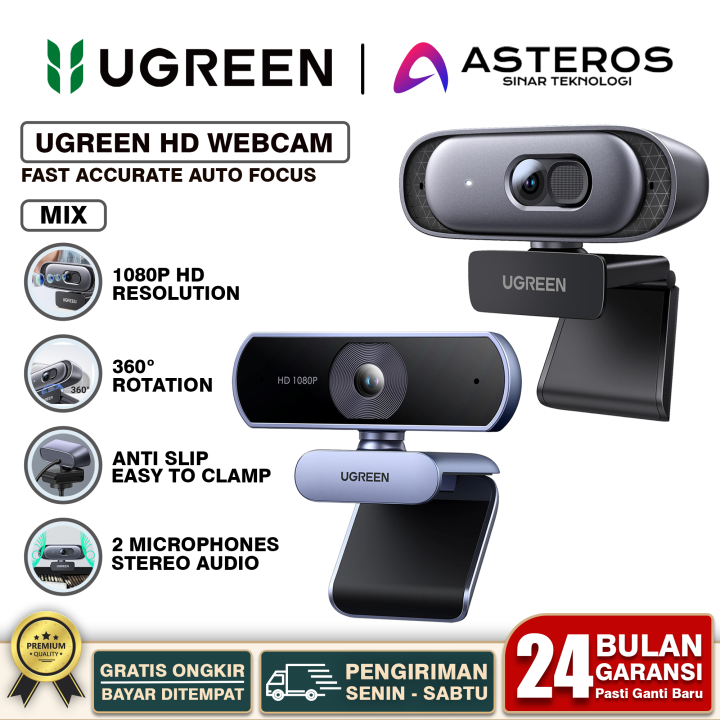 UGREEN Webcam 2K Full HD Resolution 1080P 60fps Built in Dual Mic, Auto ...