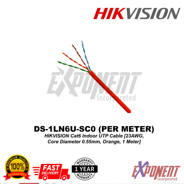DS-1LN6U-SC0 (PER METER) - HIKVISION Cat6 Indoor UTP Cable 23AWG Core ...