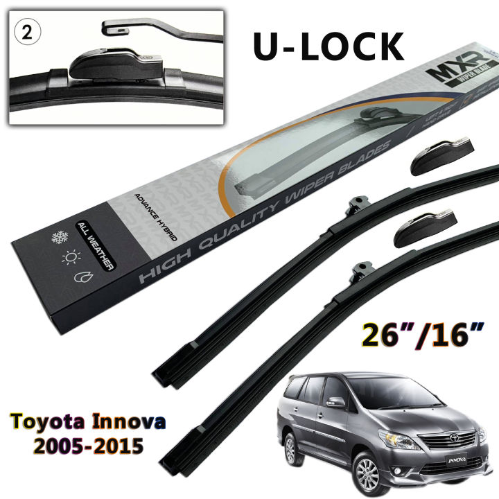 Hook U-lock #2 MXR Wiper Advance Hybrid All Weather 2pcs Wipers Blade ...