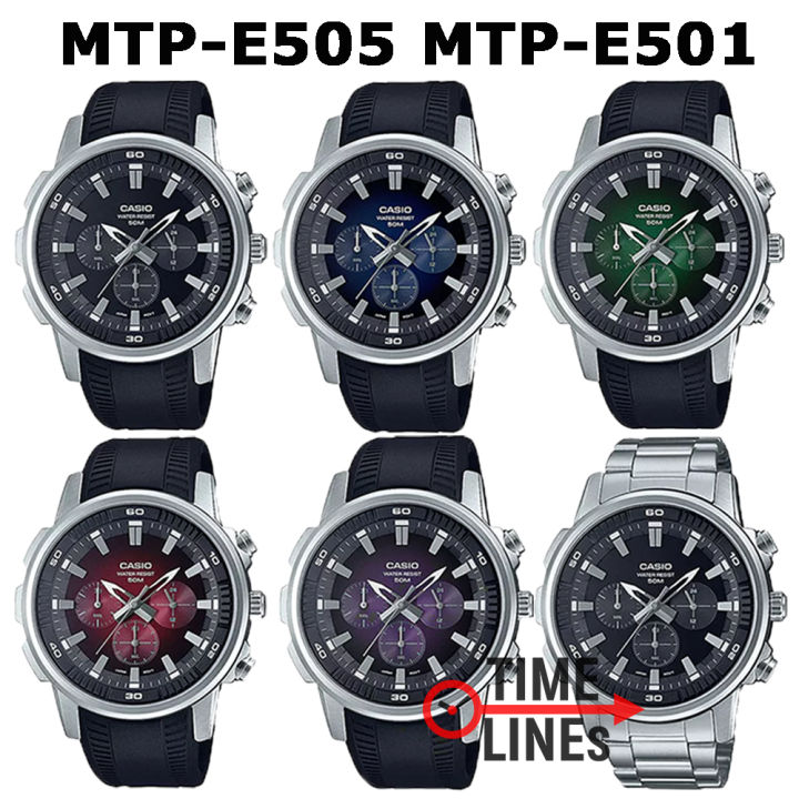 CASIO ของแท้ รุ่น MTP-E505 MTP-E500 MTP-E501 นาฬิกาข้อมือผู้ชาย 3 เข็ม ...