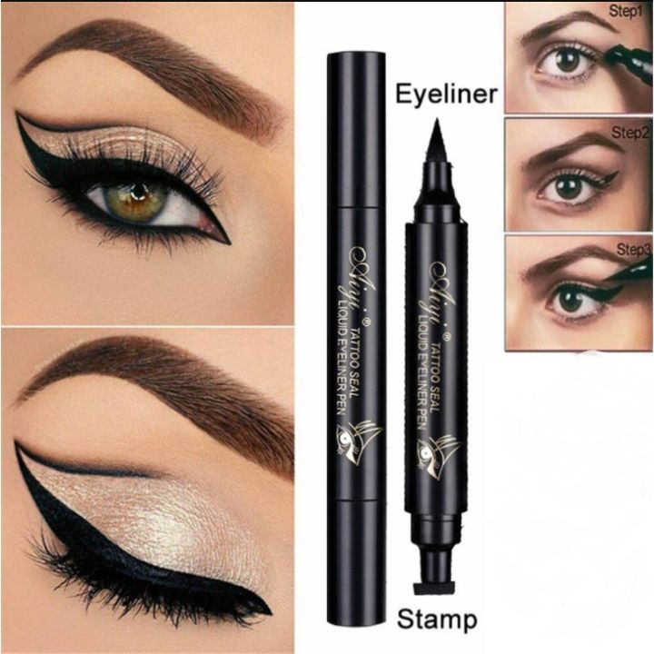 Liquid Eyeliner 2n1 Stamp Pen Eyes Makeup Waterproof Long-lasting ...