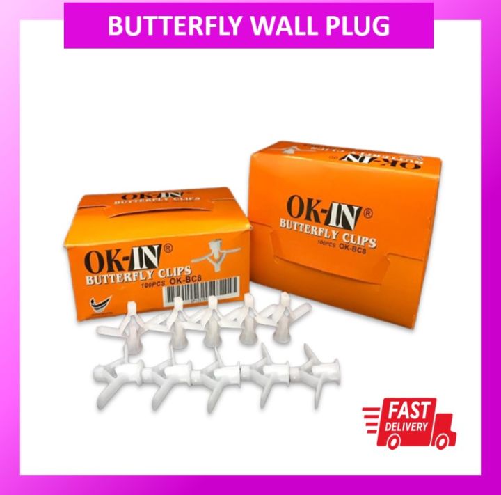 NYLON BUTTERFLY CLIP / PARTITION WALL PLUG | Lazada