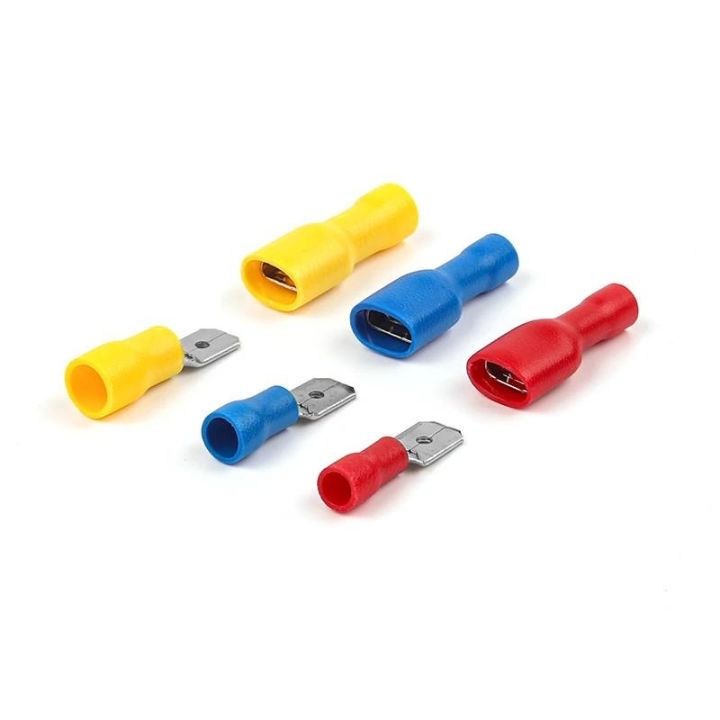 50pcs (25pairs) 6.3mm Female Male PVC Connector Electrical Wiring ...