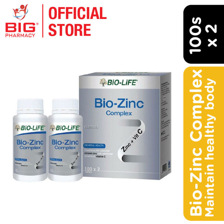 BiO-LIFE Bio-Zinc Complex (100\'s x 2) | Lazada