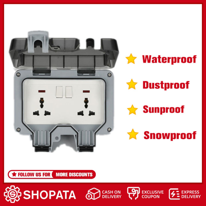 Shopata Outdoor Waterproof Sockets Exposed 2 open multifunctional 10 ...