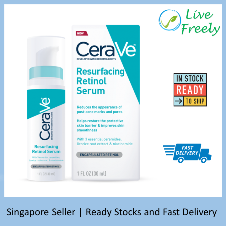 Cerave Resurfacing Retinol Serum For Post Acne Marks And Skin Texture