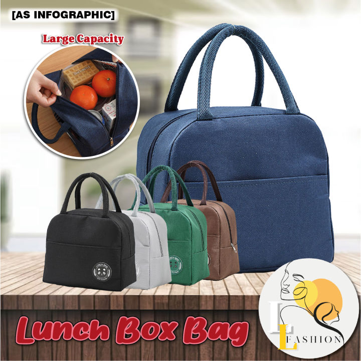 [L&L] Portable Lunch Box Bag Insulated Thermal Cooler Waterproof Picnic Food Bag For School ...