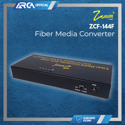ZimmLink ZCF-144F Fiber Media Converter 4 Ports RJ45 100 + 4 Ports FO ...