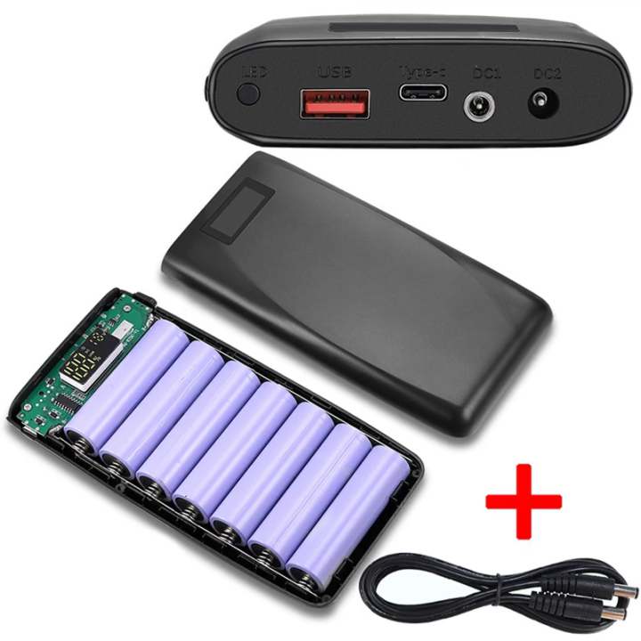 Variable Voltage Plastic PowerBank Case DIY 18650 Box For Rechargeable ...