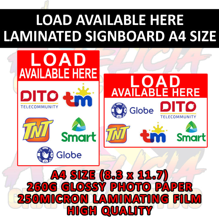 Load Available Here Laminated Signboard A4 Size | Lazada PH