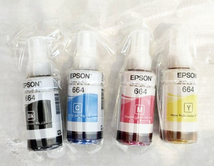 Epson Original 664 Ink Color and Black Bundle (Cyan, Magenta, Yellow, and Black) Complete Set of ...
