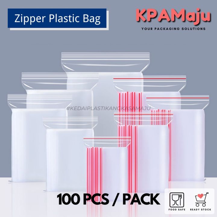 [100pcs] Zipper Plastic Bag (S Size) - Sealable Zip Bag / Zip Lock Bag ...