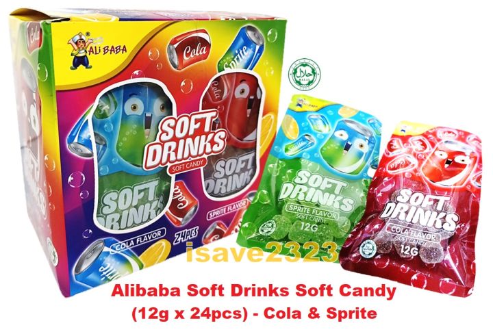[HALAL] Alibaba Soft Drinks Soft Candy (12g x 24pcs) - Cola & Sprite ...