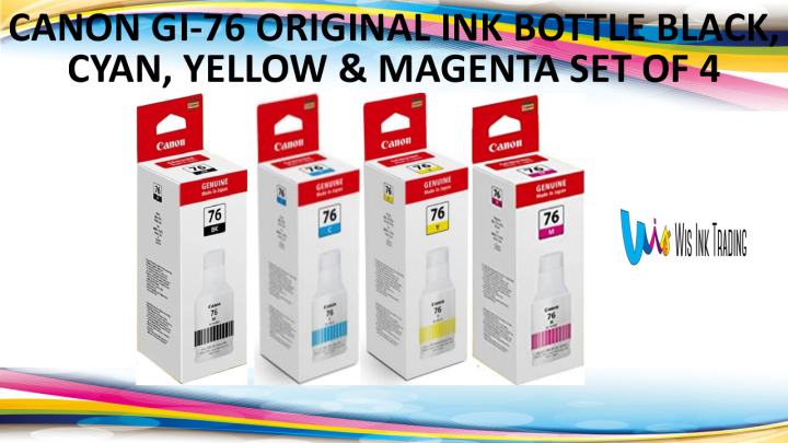 CANON GI-76 ORIGINAL INK BOTTLE BLACK 170ML CYM 130ML | Lazada PH