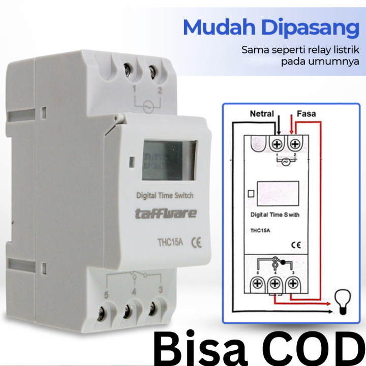 MCB Timer Programmable Switch Relay 16A 220V 2000W | Lazada Indonesia