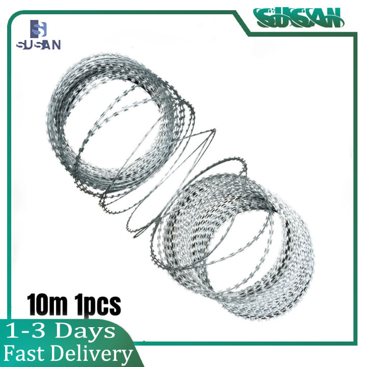 LABOT 10M/1pc Barbed Razor Wire For Garden Fence Blade Wire for House ...