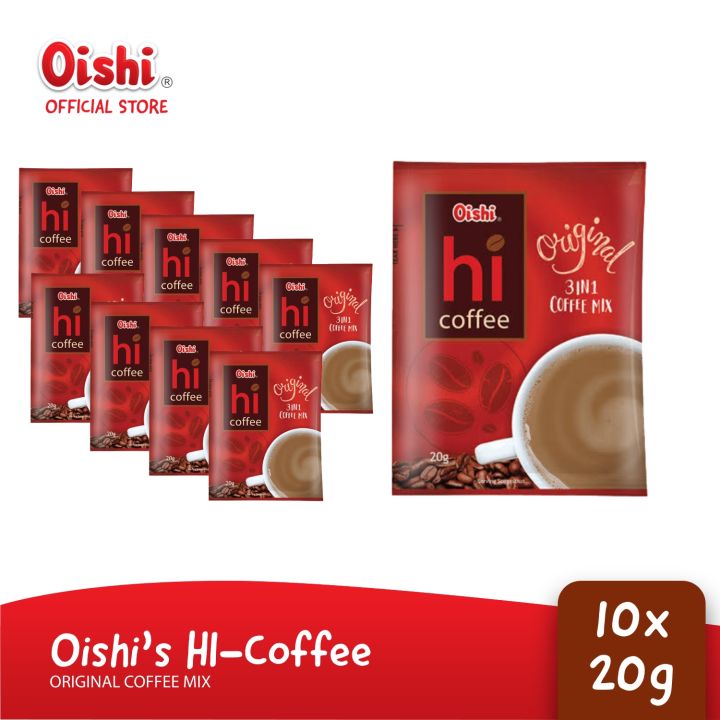 Oishi HI-Coffee Original 3-in-1 Coffee Mix 20G x10 | Lazada PH