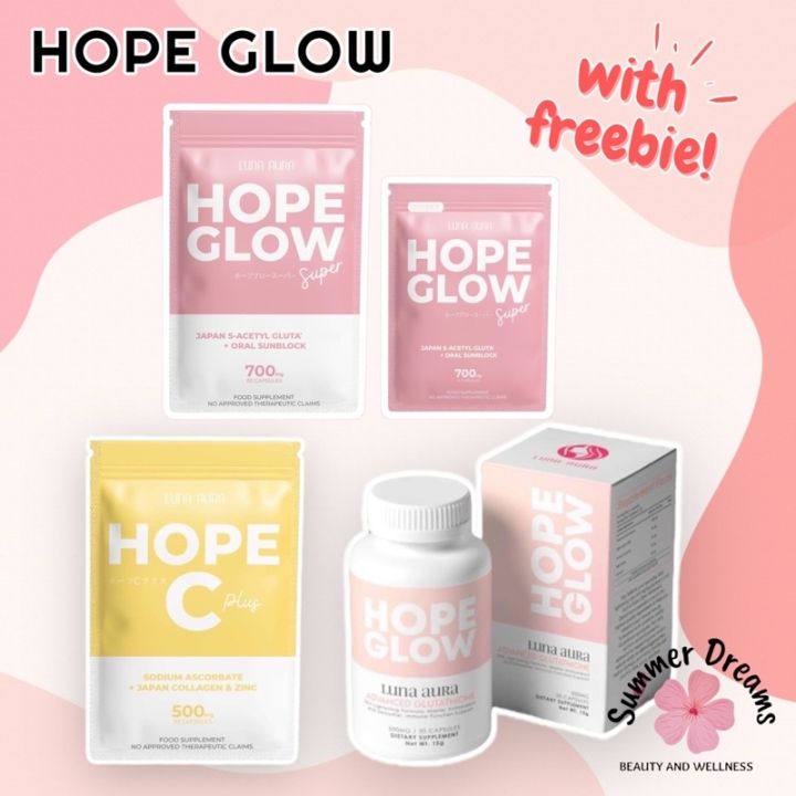 健康 HOPE GLOW Glutathione Luna Aura Whitening Capsule Intense Whitening ...