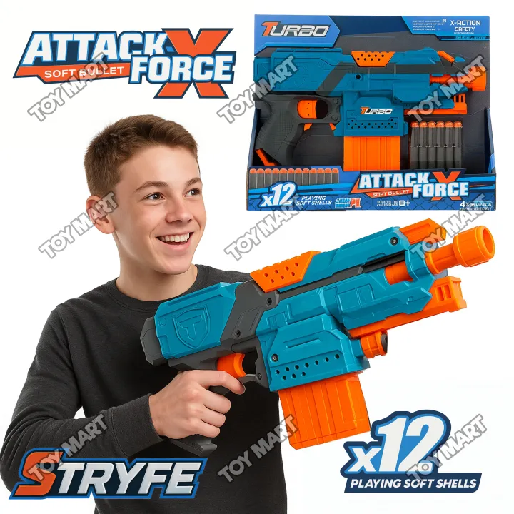 NERF X HERO Stormtrooper Stryfe X-Force Turbo Automatic Soft Bullet ...