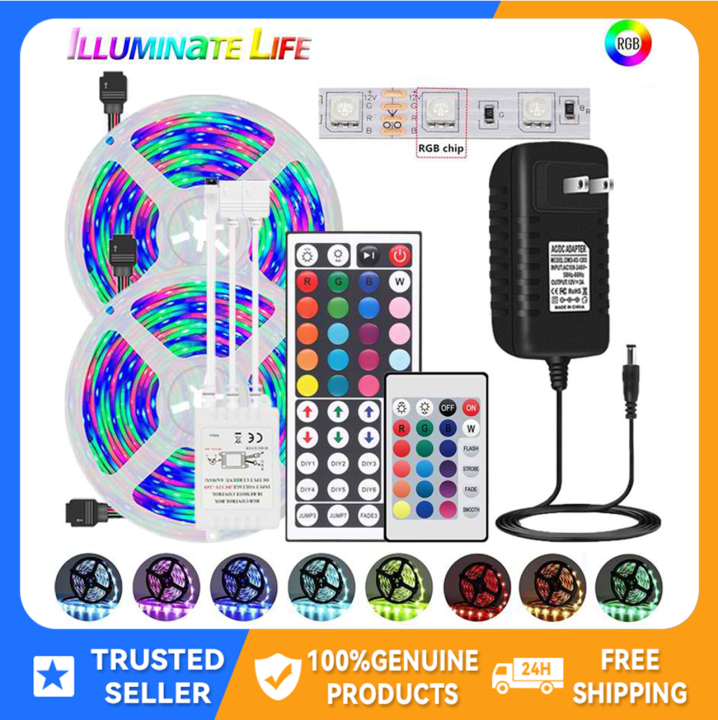 5/10/15 Meters Indoor/Outdoor LED RGB Strip Light Color Changing ...
