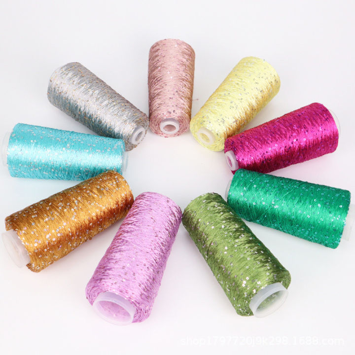 250g Glitter FancyYarn Sequin Hand Crochet Thread Knitting Clothes ...