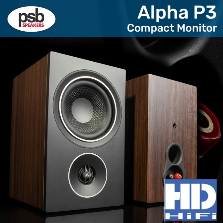 PSB Alpha P3 Compact Bookshelf Speakers Walnut (PAIR) | Lazada.co.th