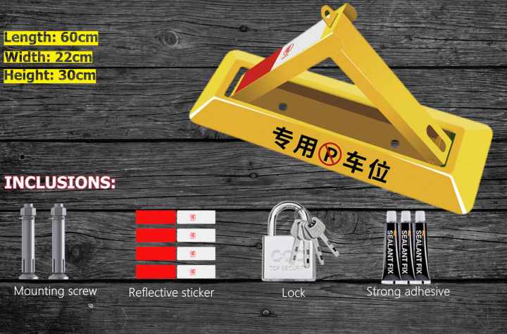 Parking spaces and ground locks/Parking Barrier/Triangle Parking lock | Lazada PH