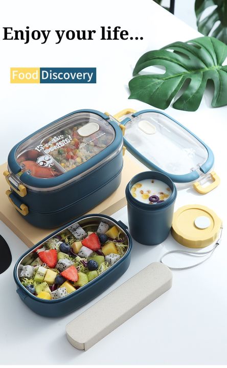 SG READY STOCK!!!304 Stainless Steel Lunch Box Double Deck 3 ...