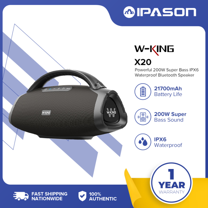 W-KING X20/D20 Powerful 200W Super Bass IPX6 Waterproof Outdoor boombox ...