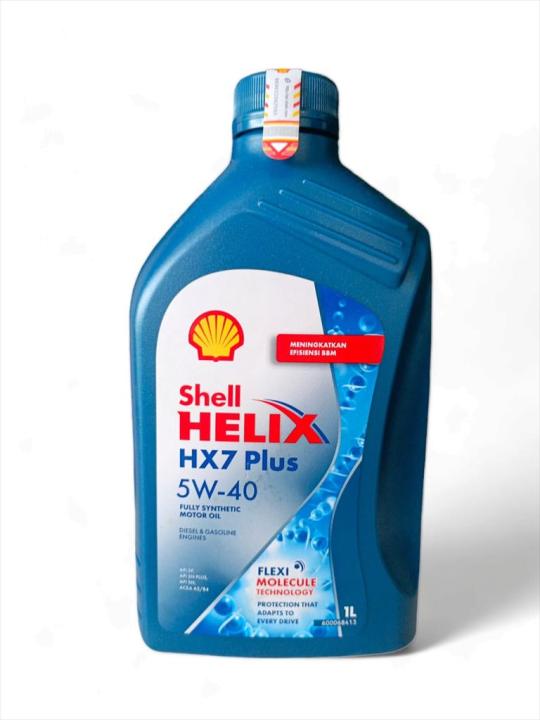 Oli Mesin Mobil Shell Helix HX7 Plus 5W-40 Flexi Molecule 1 Liter ...