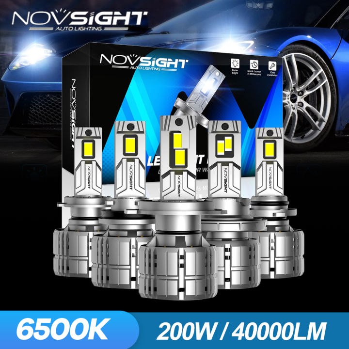 Novsight N60 H4 H11 9006 9005 ไฟหน้ารถยนต์ LED 200W 40000LM 6500K สว่างมาก พร้อมส่ง | Lazada.co.th