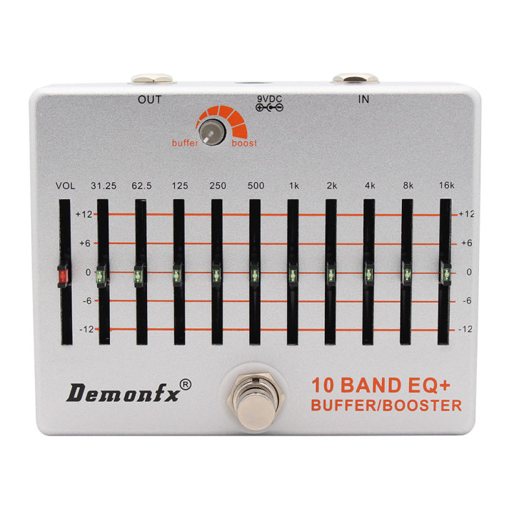 New Demonfx 10 Band EQ+ Buffer Boost Guitar Bass Effect Pedal Equalizer ...