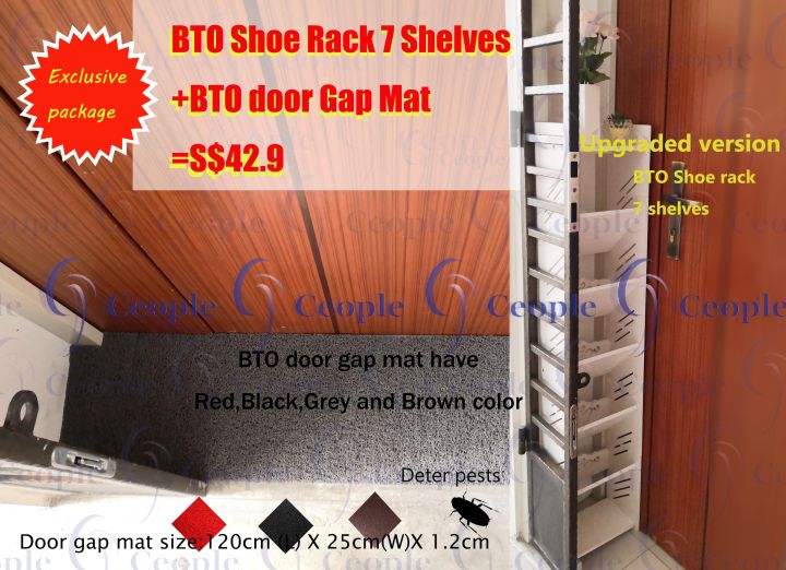 Exclusive package BTO shoe rack and door gap mat/ white color shoe rack ...