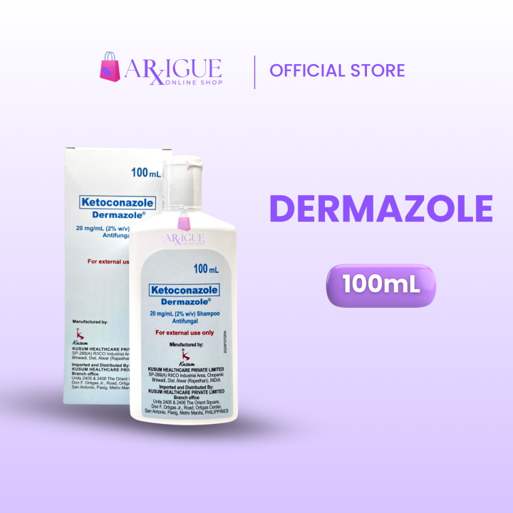 KETOCONAZOLE Dermazole 100 ML Anti-fungal and Antidandruff Shampoo ...