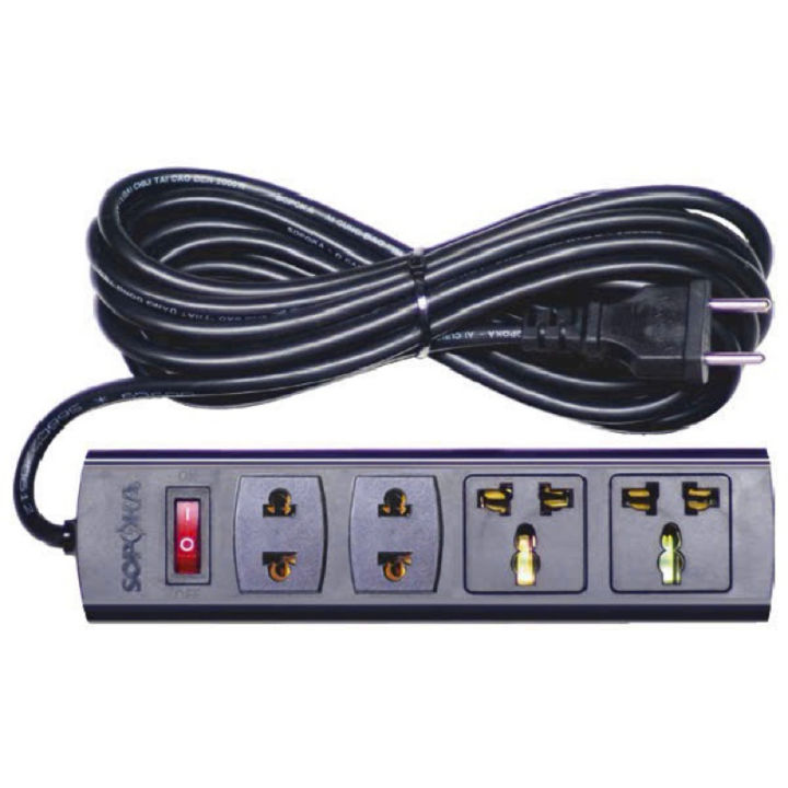 Ổ cắm Siêu chịu tải 2200W đa năng Sapoka có công tắc an toàn, chống vỡ ...