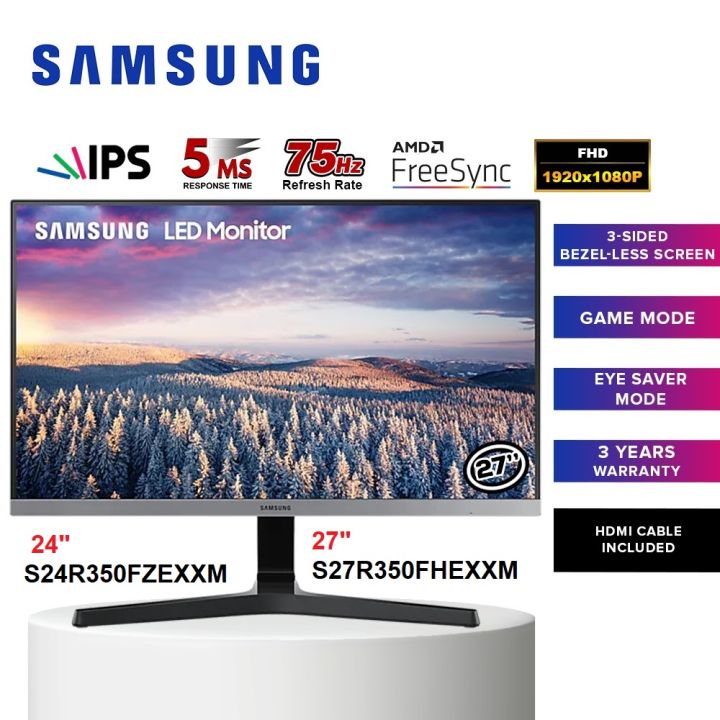 Samsung S24R350FZE/S27R350FHE Flat 24/27 Monitor (IPS Panel, Full HD ...