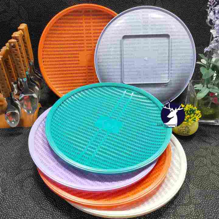 10” PLASTIC PARTY PLATE / COLORED BILAO STYLE FIESTA PLATE / RATTAN ...
