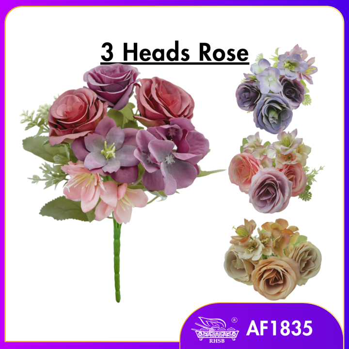 1 BUSH ARTIFICIAL ROSE/ ARTIFICIAL FLOWER/HAND BOUQUET/ LIVING HOME ...