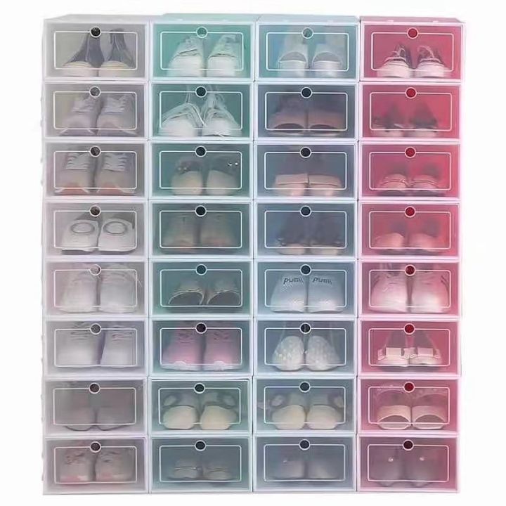 1pc Thickened Flip Shoes Drawer Case Plastic Shoe Boxes Stackable Box ...