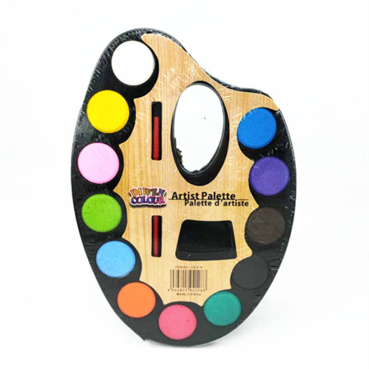 12 Colour Watercolour Plates And Brushes Pendidikan Seni Sekolah 12 ...