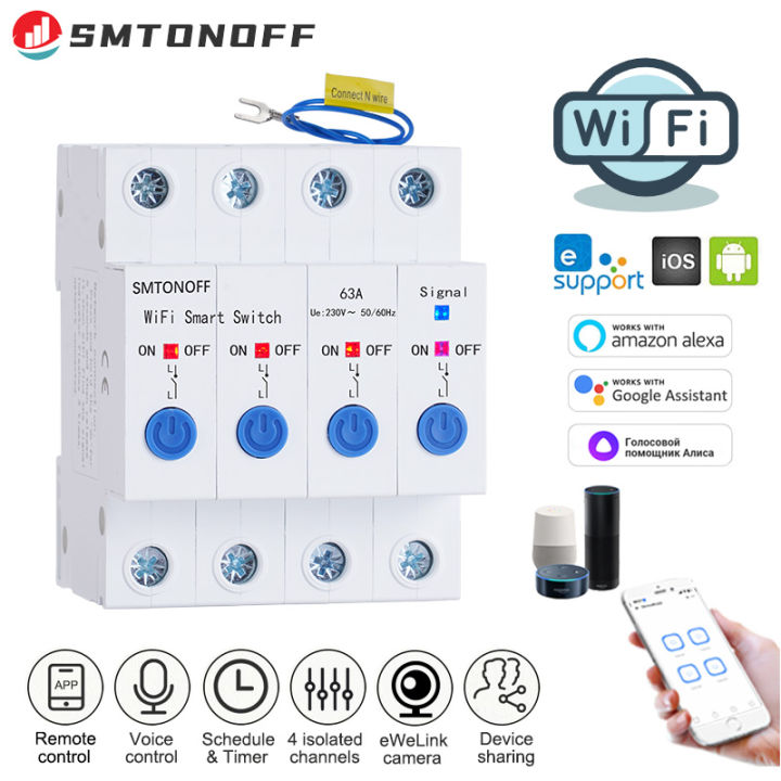 eWeLink WiFi smart switch 4 isolated channels 4 gang smart switch up to ...