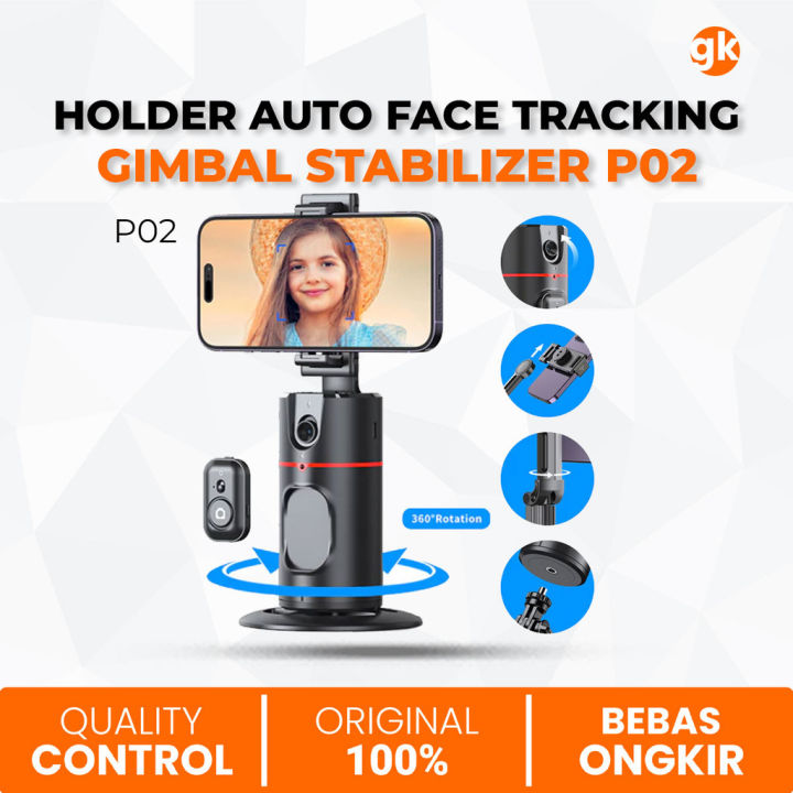Gimbal Stabilizer P02 Ai Auto Face Tracking HP Kamera Gopro Tripod Selfie Stick 360° Rotation ...