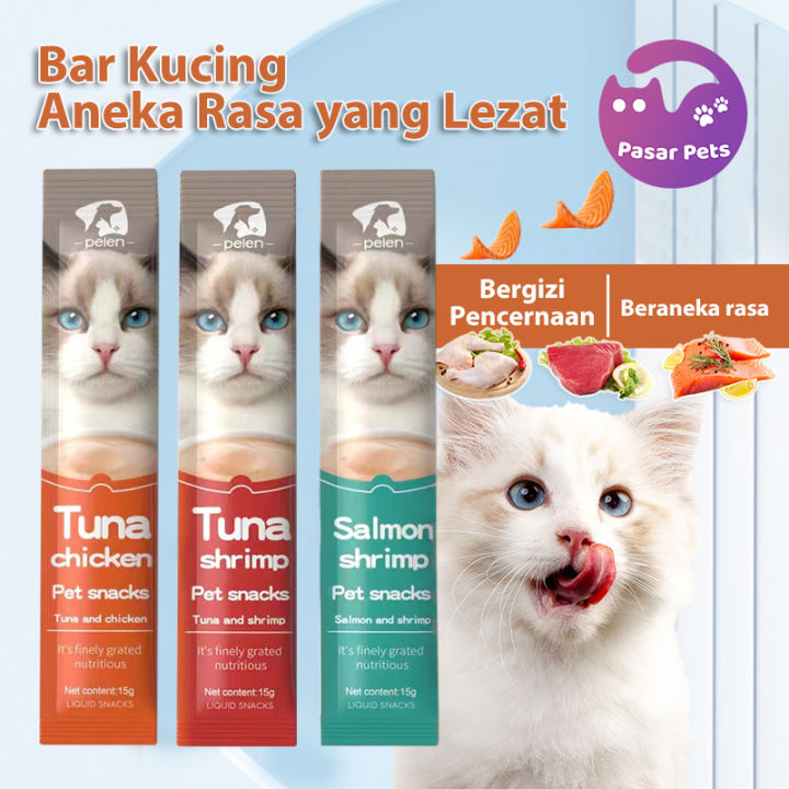 50pcs Kucing Snack Hewan Peliharaan Cat Strip 15g/bar tongkat kucing ...