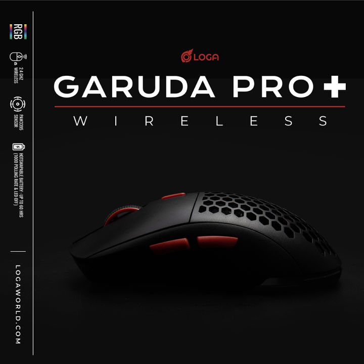 LOGA GARUDA PRO PLUS : Wireless Gaming mouse ( Hotswappable battery) สี ...