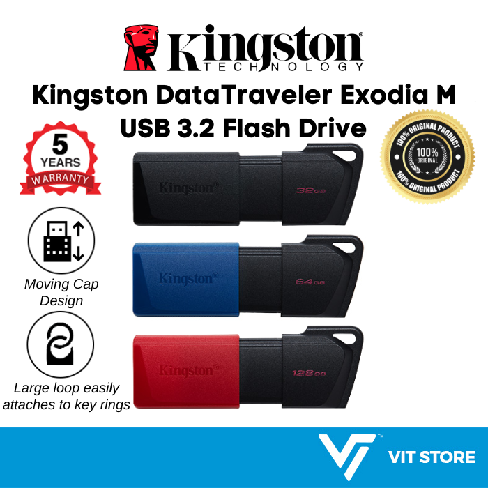 Kingston DTXM (32GB / 64GB / 128GB) DataTraveler Exodia M USB 3.2 Flash Drive OTG Pendrive with ...