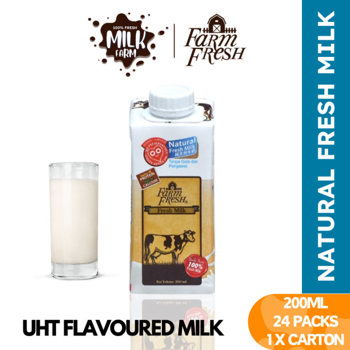 Milk Farm | Farm Fresh UHT Natural Fresh Milk 200ml x 24pack | Lazada