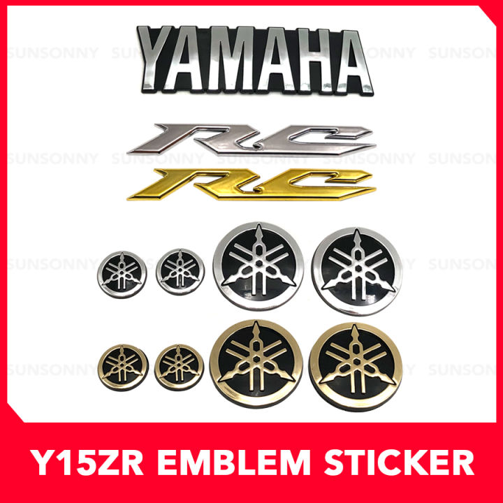 YAMAHA Y15ZR Y15 Logo Emblem Logo Sticker Tuning Fork RC Mark Gold ...
