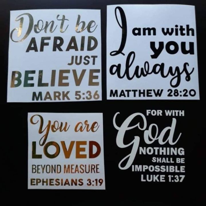 Gospel / Bible Verse Sticker Decals in 5 Designs, 5 Colors & 2 Sizes ...